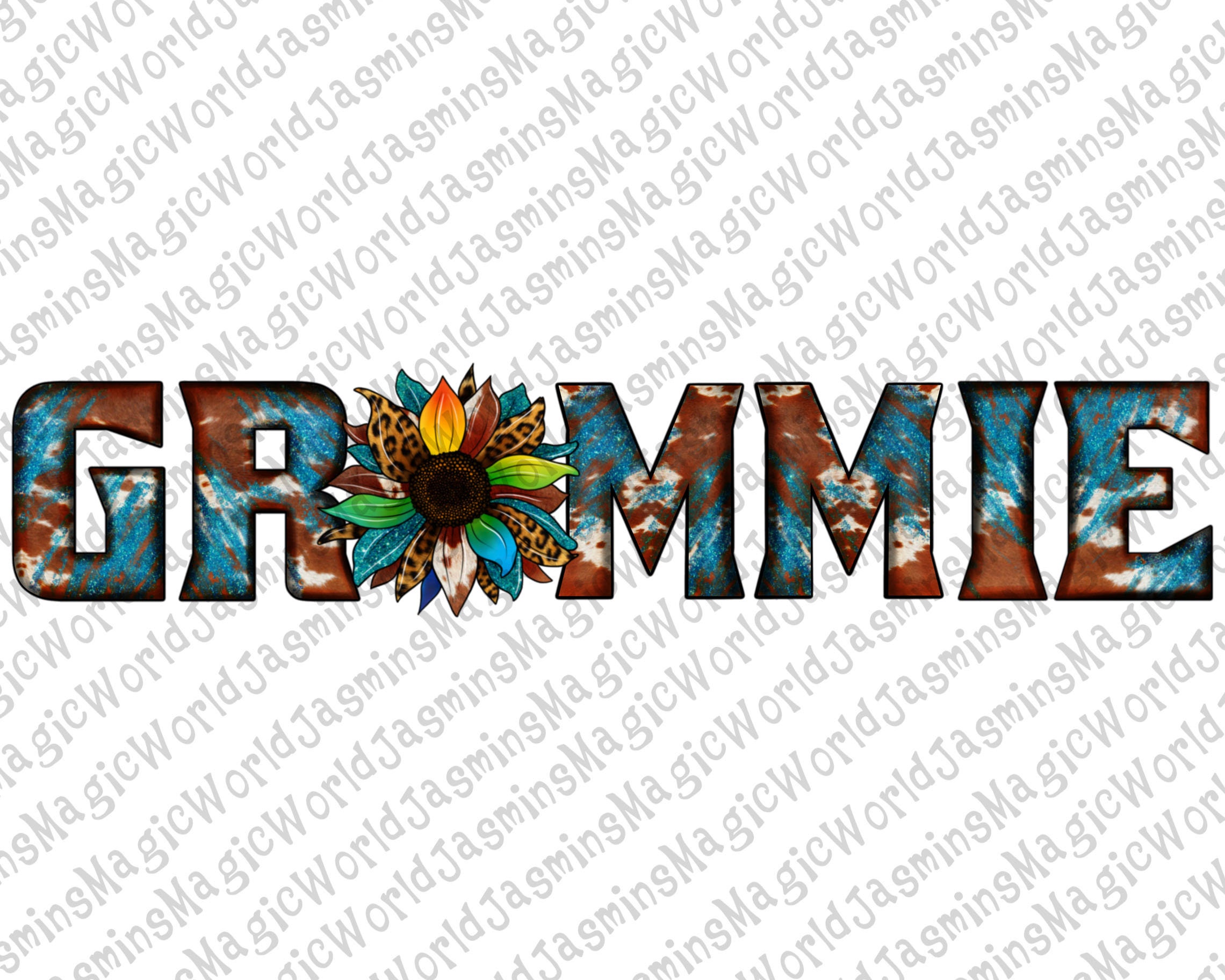 Grammie Cowhide Png Western Design Leopard Sublimation | Etsy