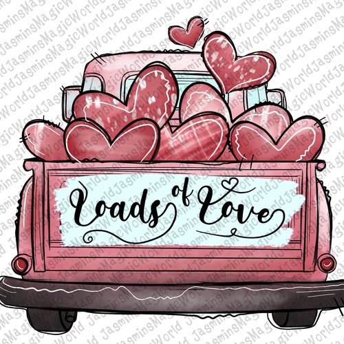 Valentines Sublimation Loads of Love Sublimation Design Red - Etsy