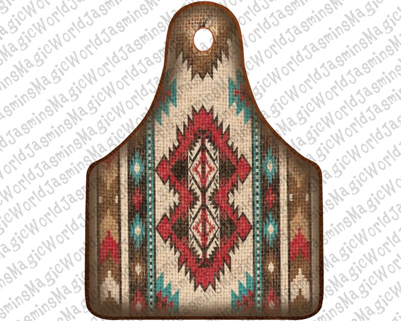 Leopard Cowhide Western Lilly Aztec and Serape Cow Tag Design - Etsy