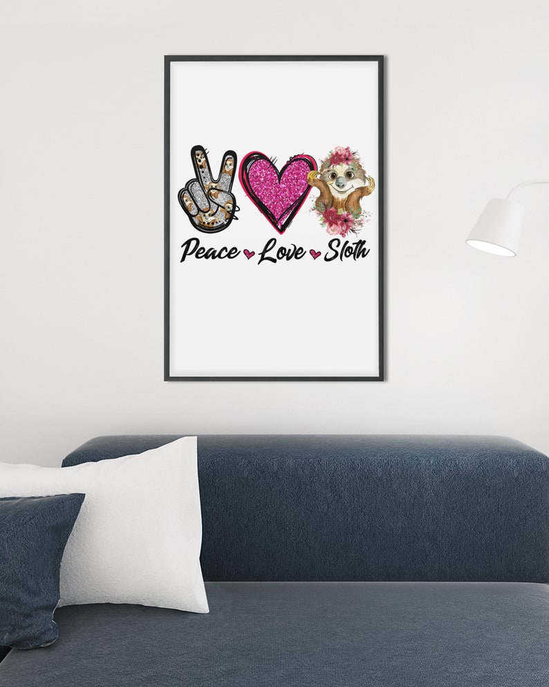 Peace Love Sloth Png Sublimation Download Sunflower Png - Etsy