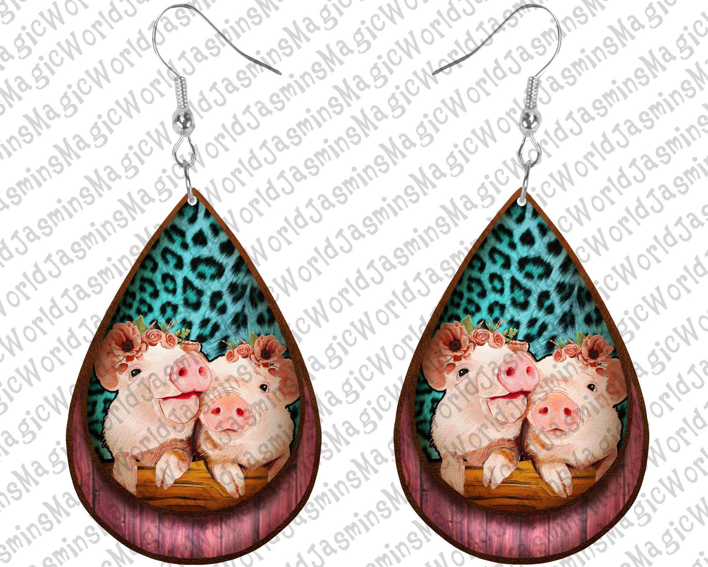 Western Pig Teardrop Earring Designteardrop Pngleopard - Etsy