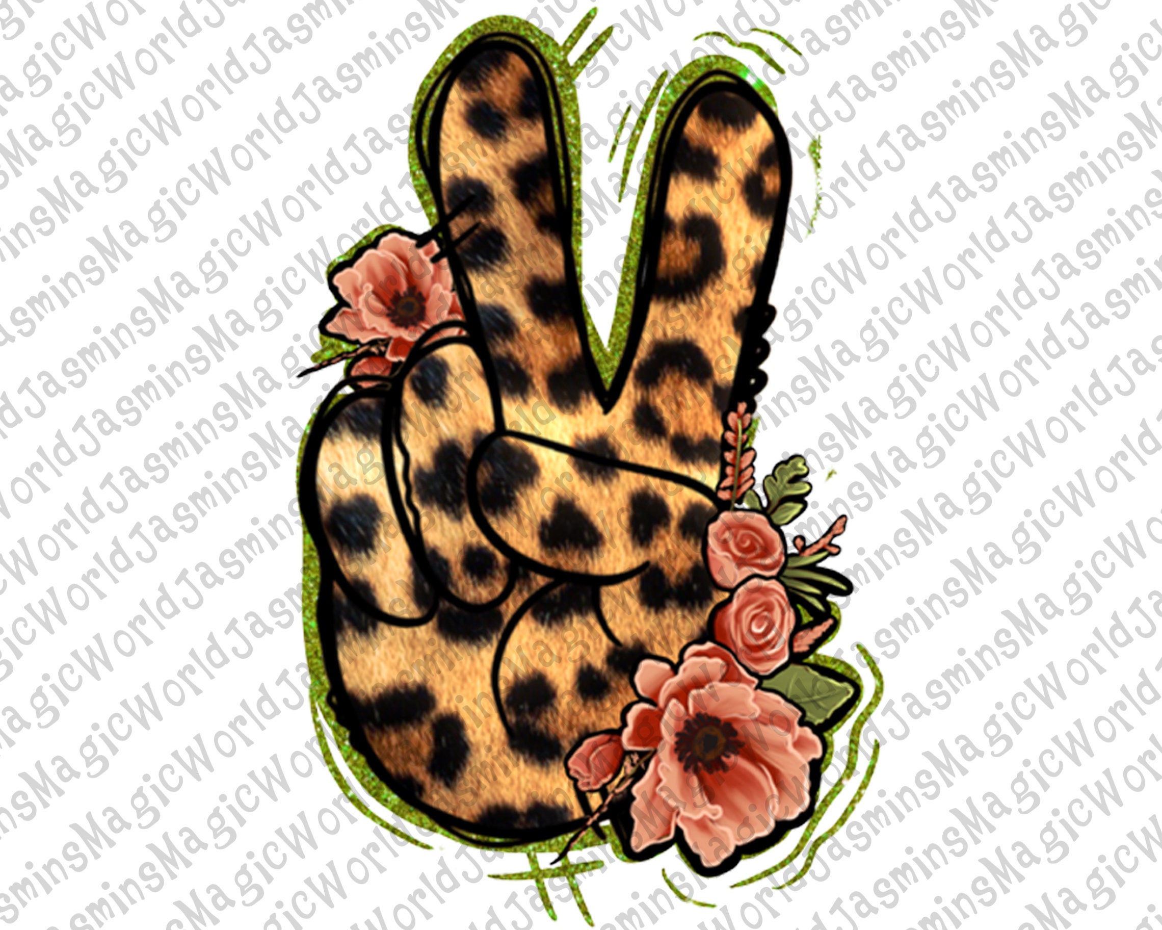 Animal Print Peace Sign Design Bundle Leopard Peace Sign Png | Etsy