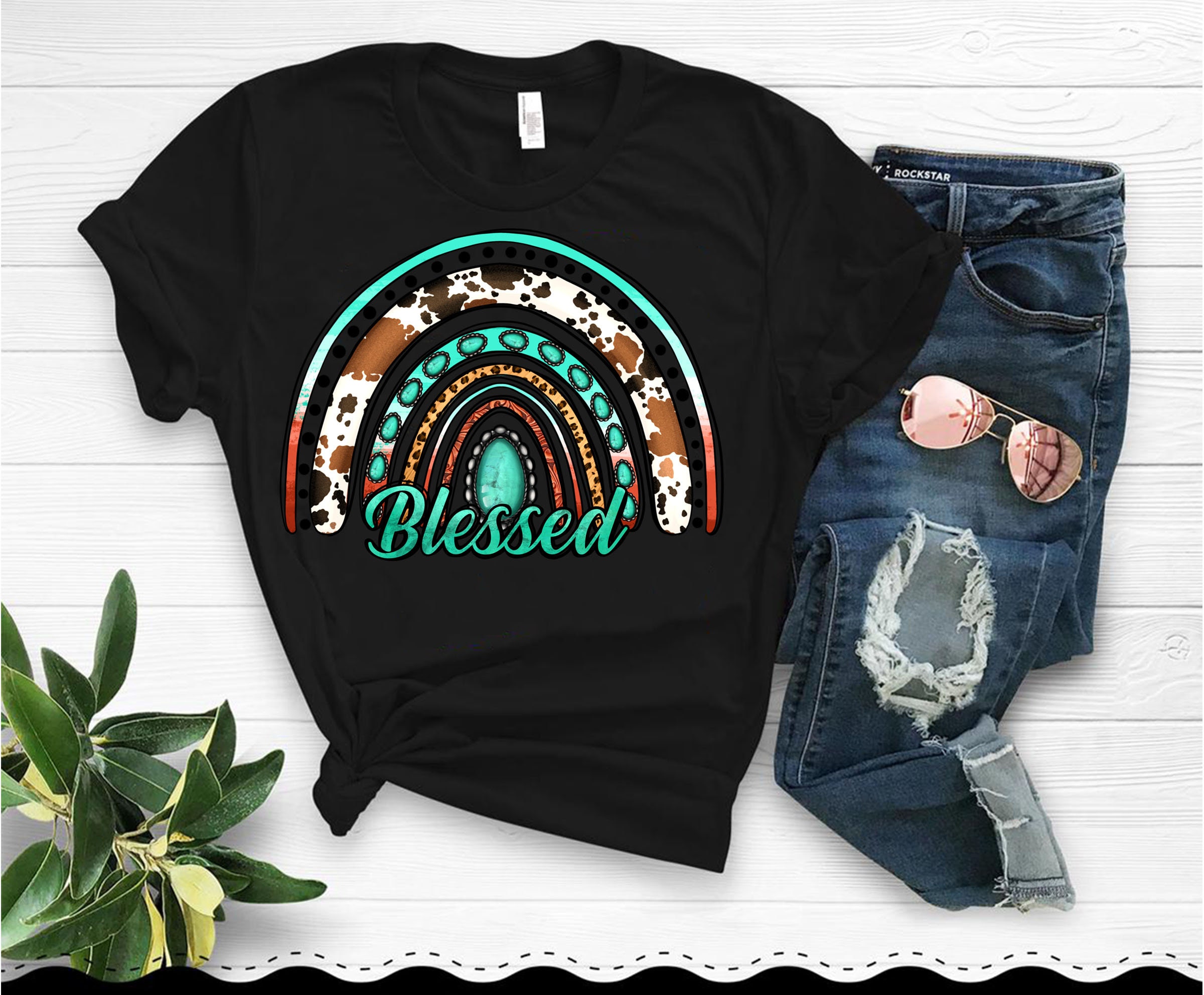 Blessed Western Rainbow PNG Western Rainbow PNG Rainbow Hand - Etsy