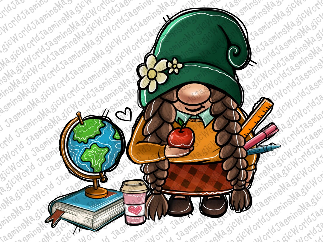 Teacher Gnome Digital Download Teacher Sublimation Download - Etsy
