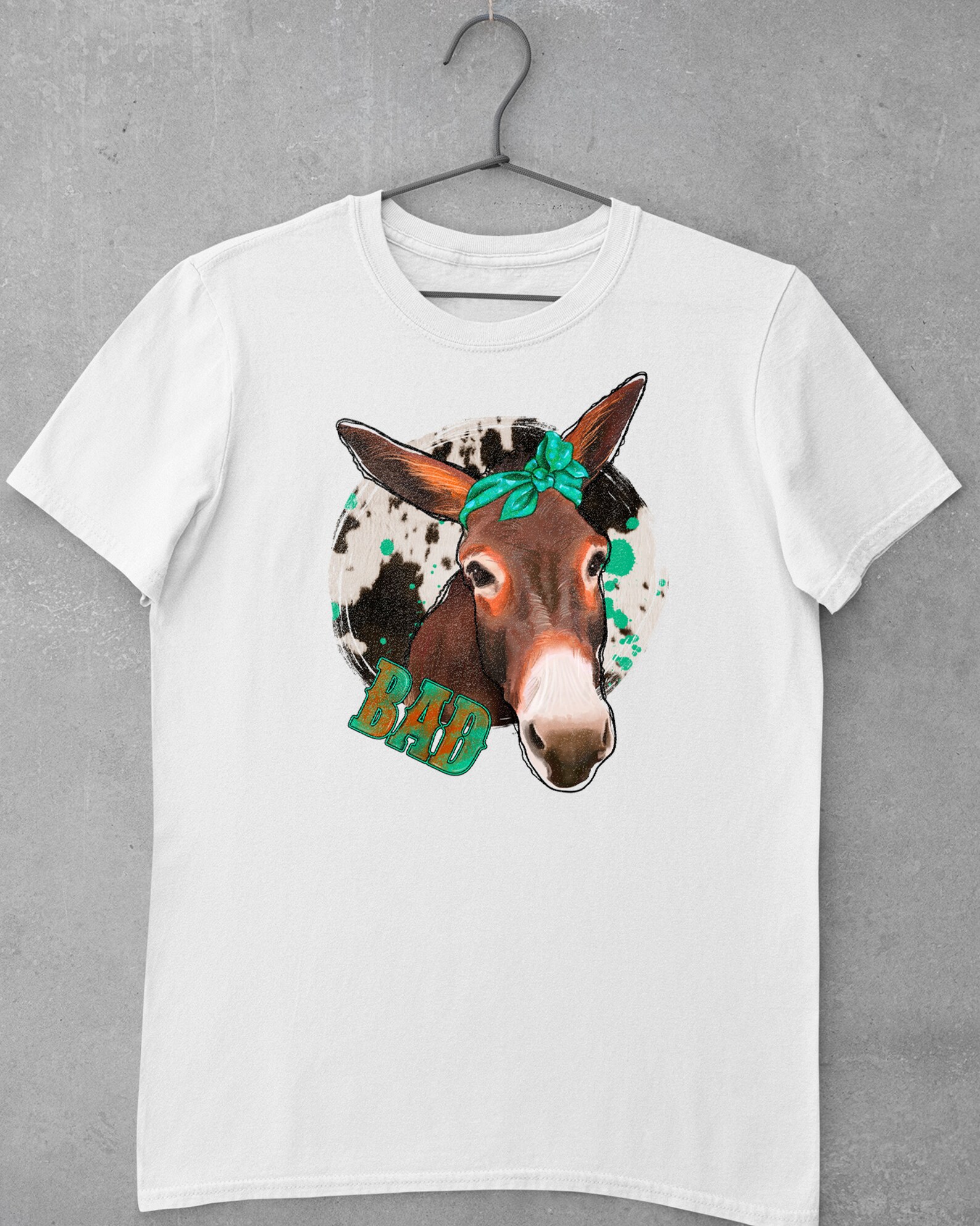 Bad Ass Donkey Pngcowhide Backgrounddonkey Watercolor | Etsy