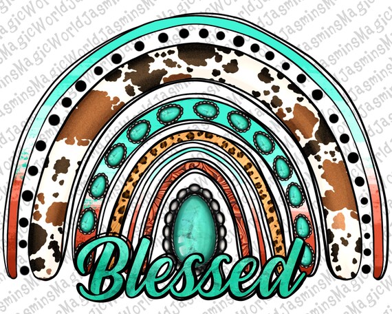 Blessed Western Rainbow PNG Western Rainbow PNG Rainbow Hand - Etsy