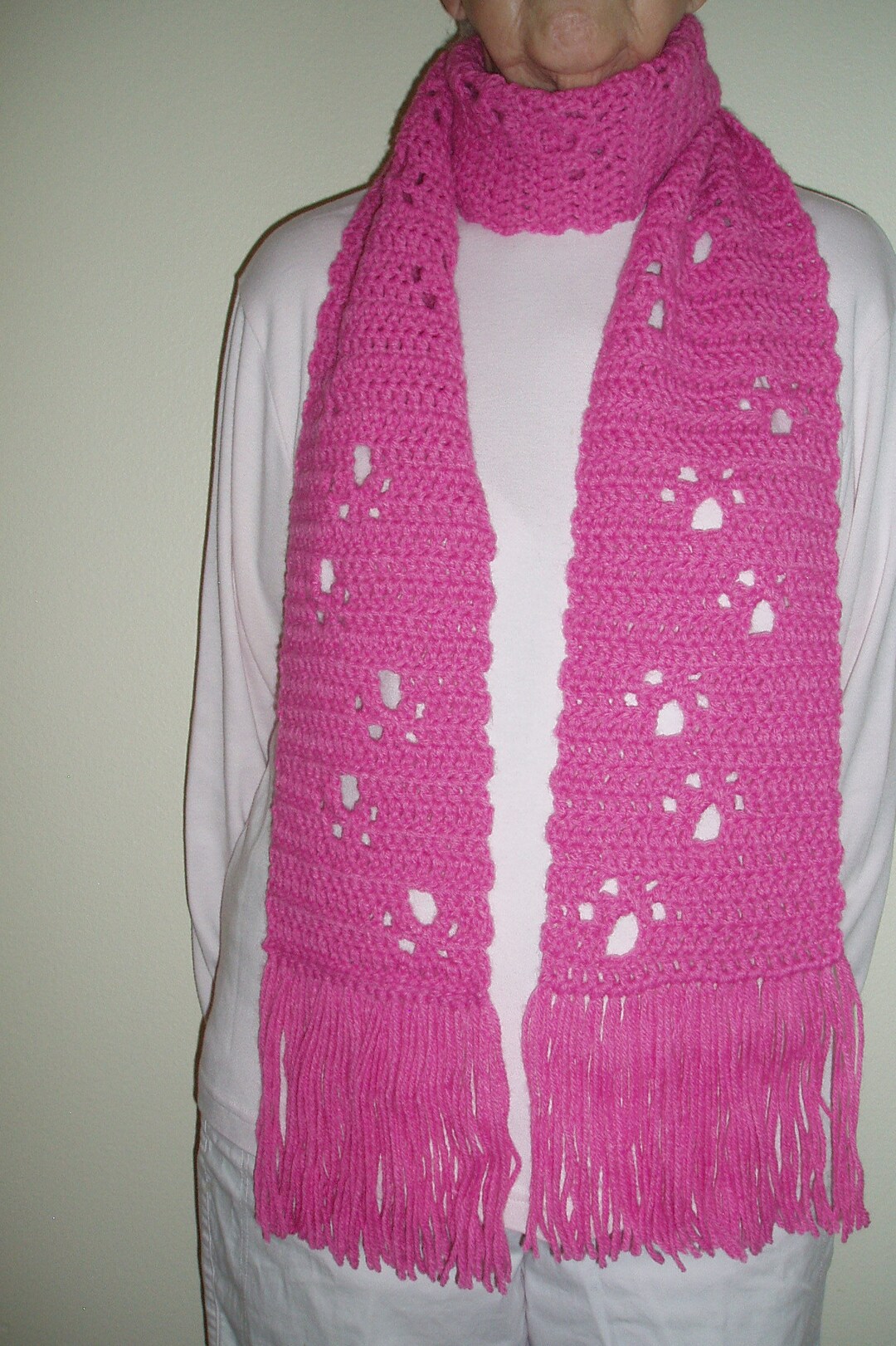 Paw Print Scarf, Winter Scarf, Crocheted Scarf, Gift, Dog Lover's Scarf ...