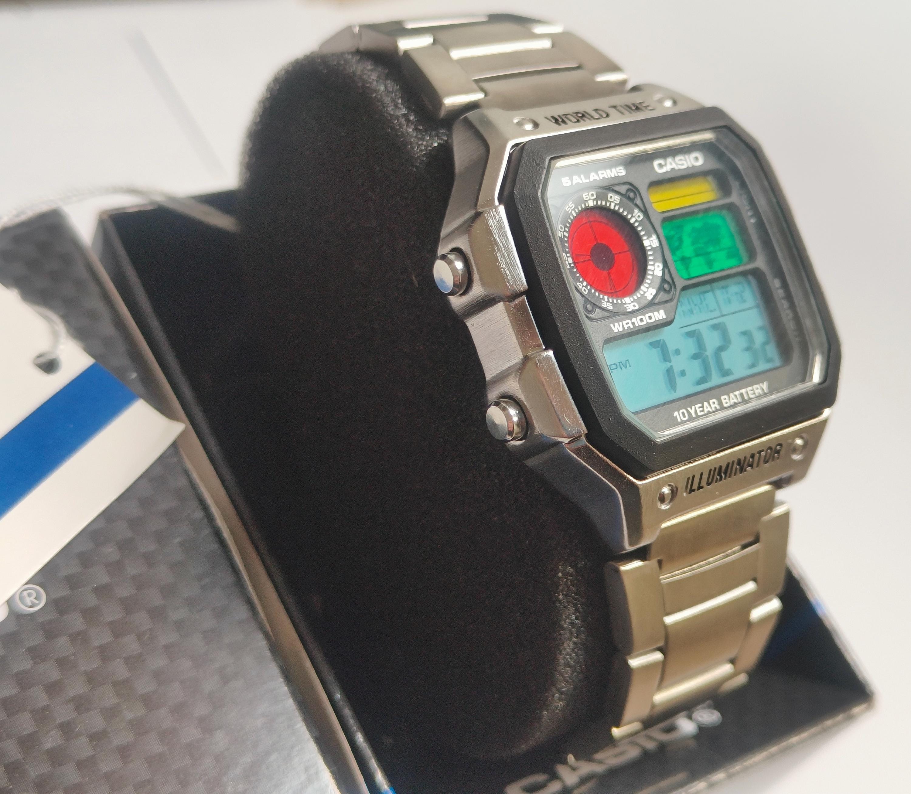 Casio AE-1200WHD Full Metal Case Body World Time Illuminator Multicolor ...