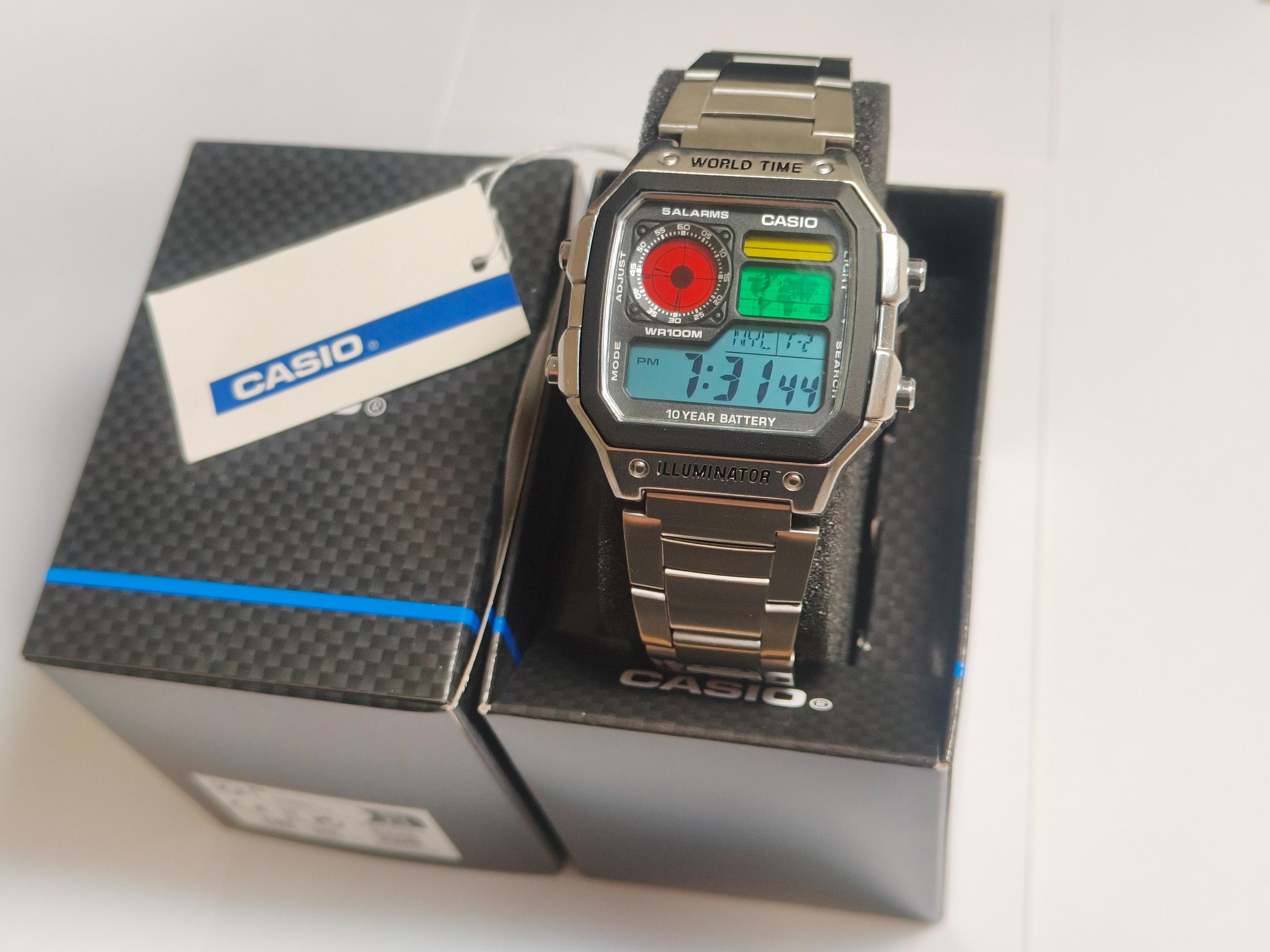 Casio AE-1200WHD Full Metal Case Body World Time Illuminator Multicolor ...