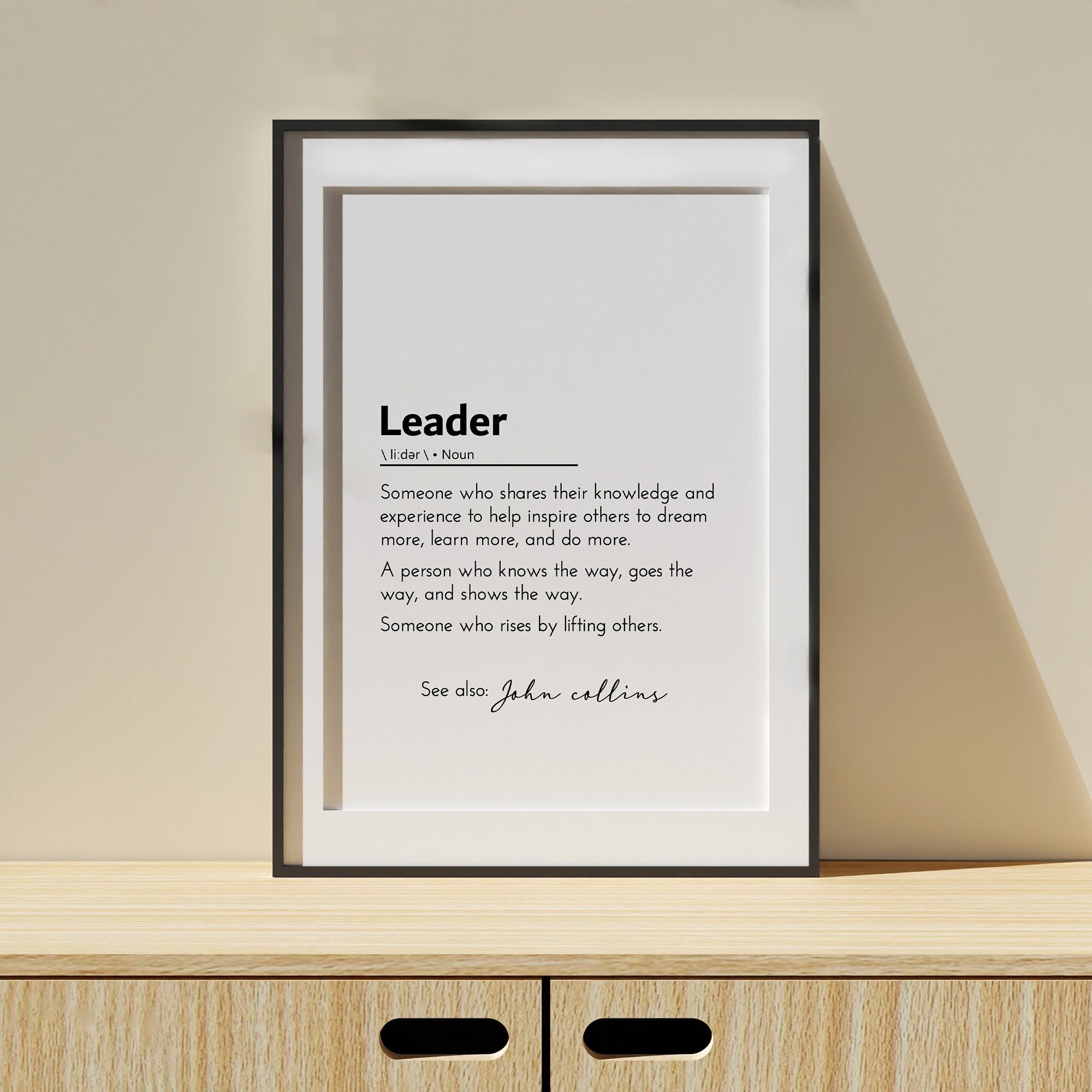 Leader Definition Leader Quote Personalized Leader Gift Leadership ...
