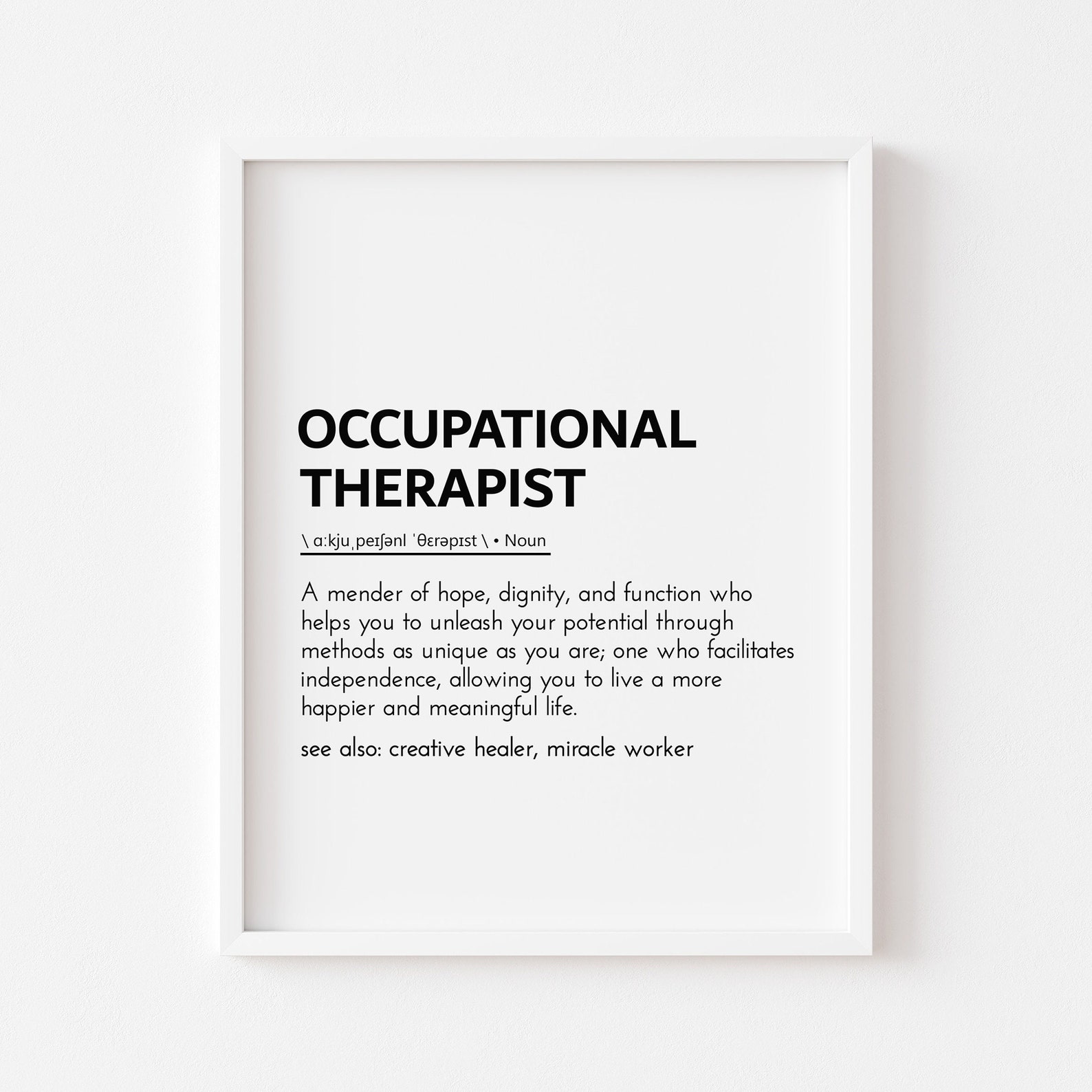 Occupational Therapist Definition Occupational Therapist - Etsy