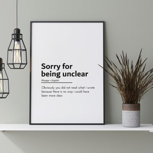 Sorry for Being Unclear Cubicle Decor Wfh Email Quotes Home Office ...