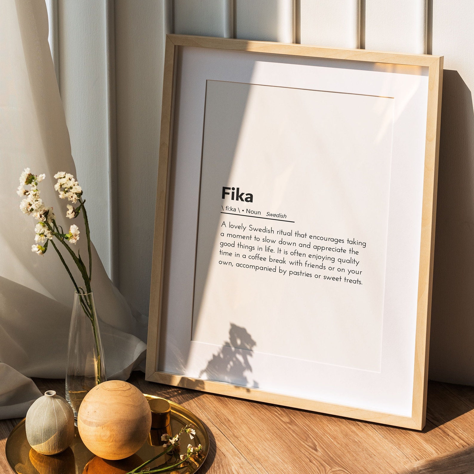 Fika Definition Fika Sign Scandinavian Wall Art Fika Poster Swedish ...