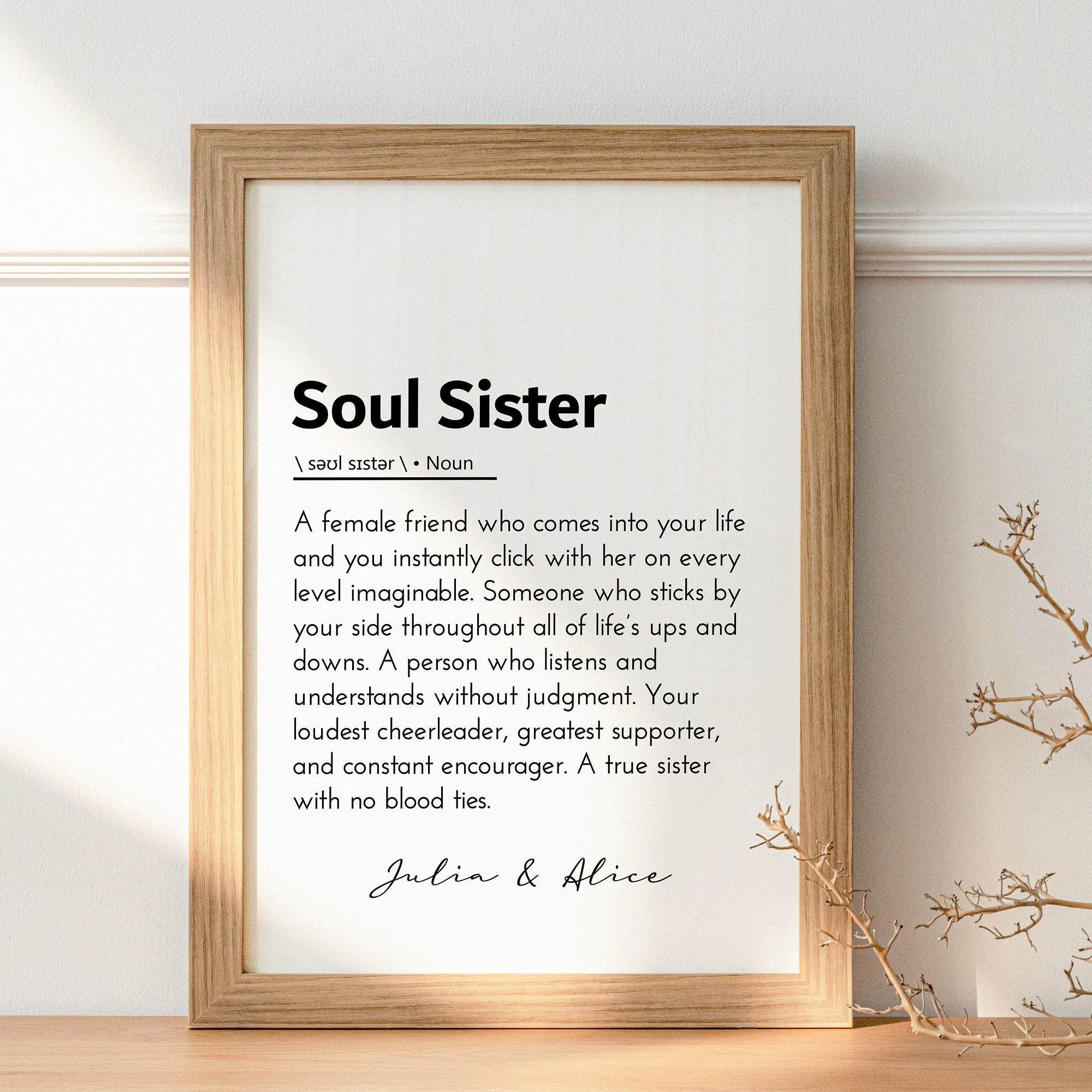 Soul Sister Definition Soul Sister Quote Soul Sister Gift Bestie Quotes ...