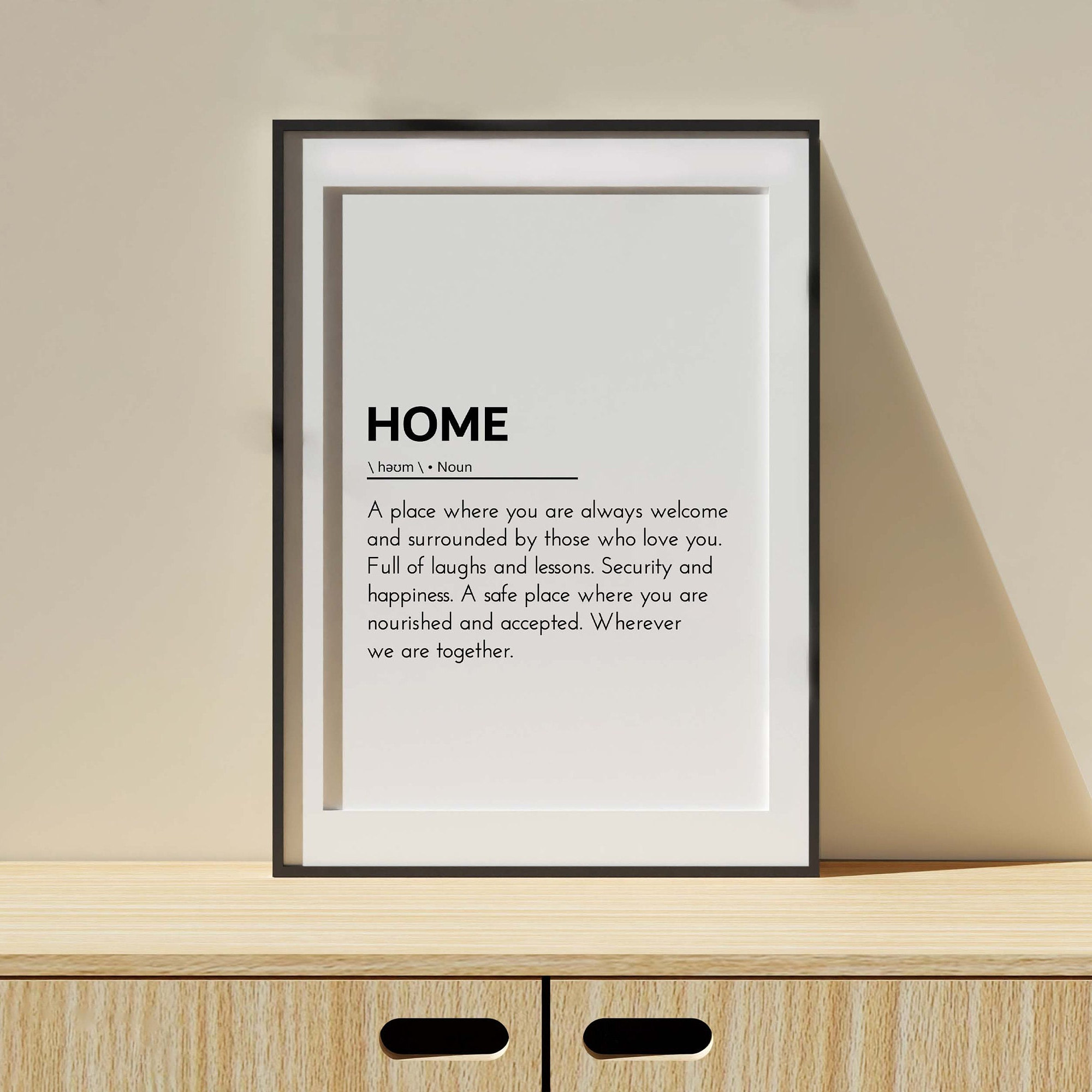 Home Definition Wall Art Home Quotes Definition of Home Minimalist Home ...