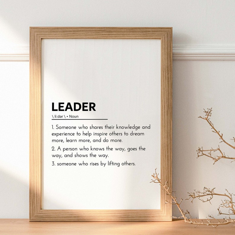 Leader Definition Leadership Quotes Leader Poster Leader - Etsy
