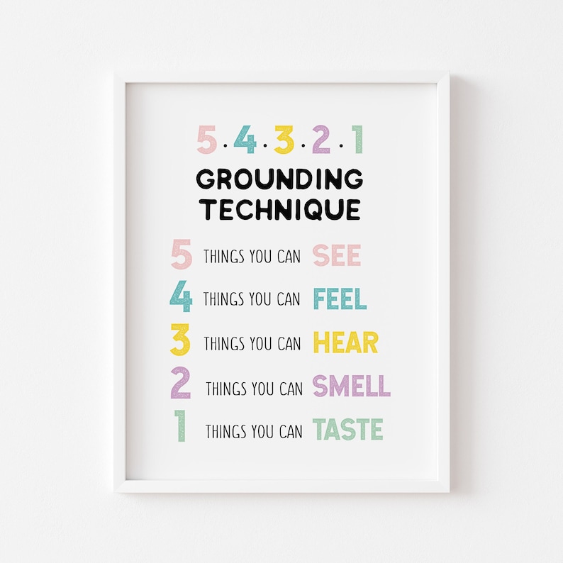 Grounding Techniques Poster Emotional Regulation Skills School ...