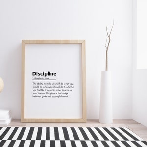 Discipline Definition Cubicle Decor Discipline Poster Discipline Over ...