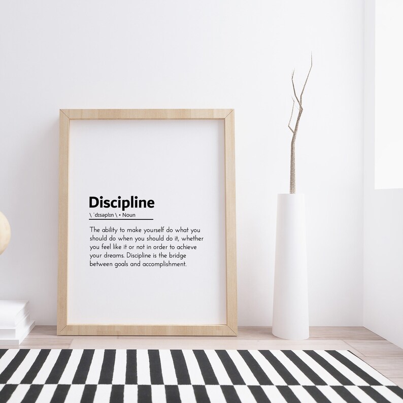 Discipline Definition Cubicle Decor Discipline Poster Discipline Over ...