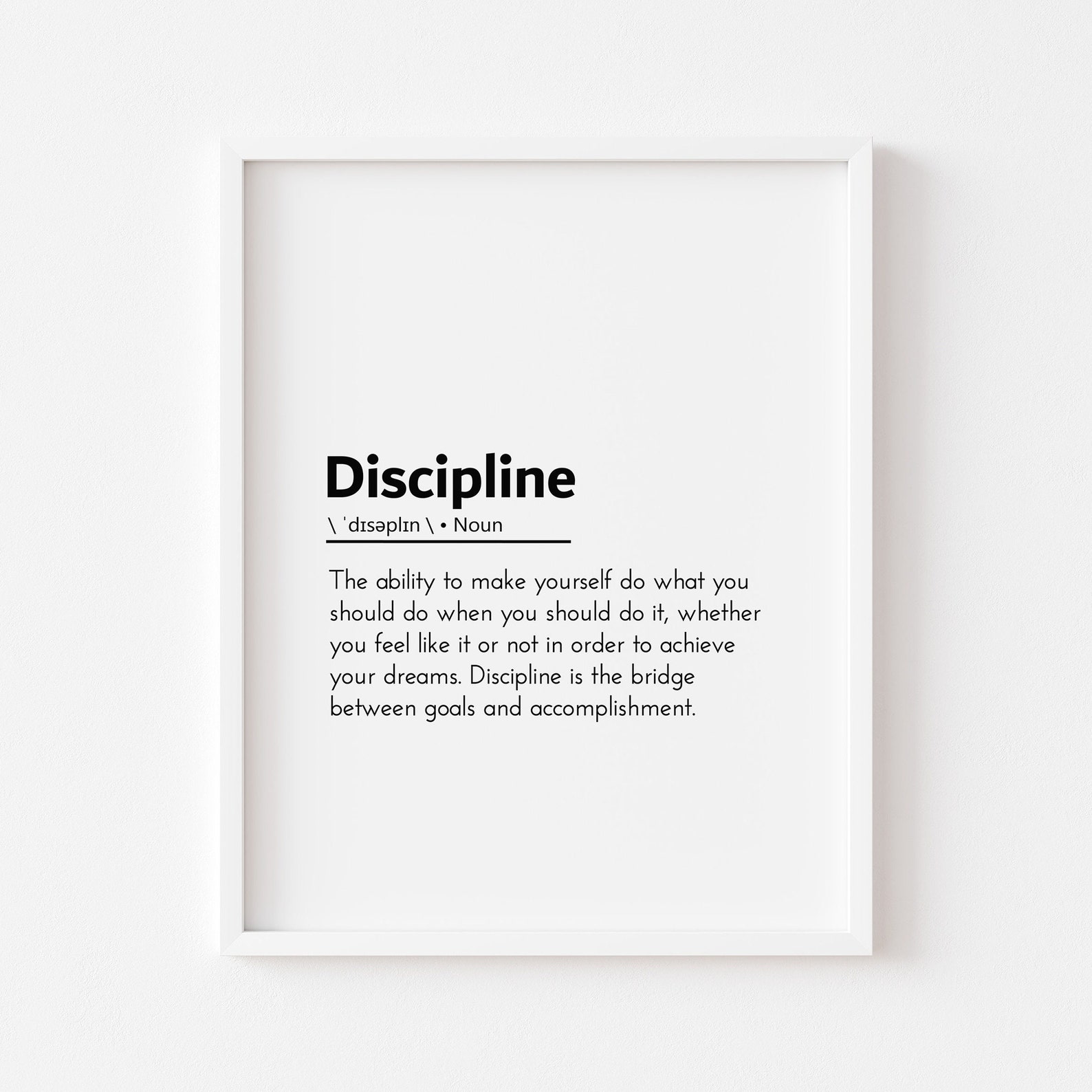 Discipline Definition Cubicle Decor Discipline Poster Discipline Over ...