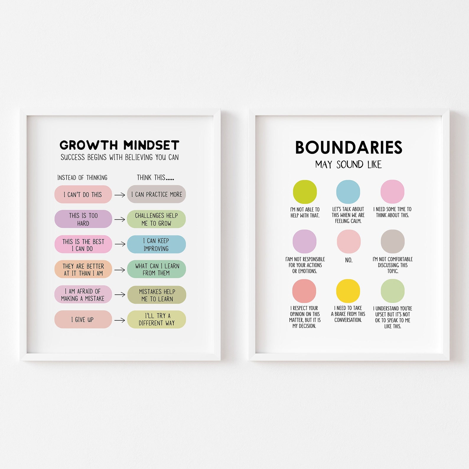 Growth Mindset Poster, Personal Boundaries, Personal Growth Poster ...