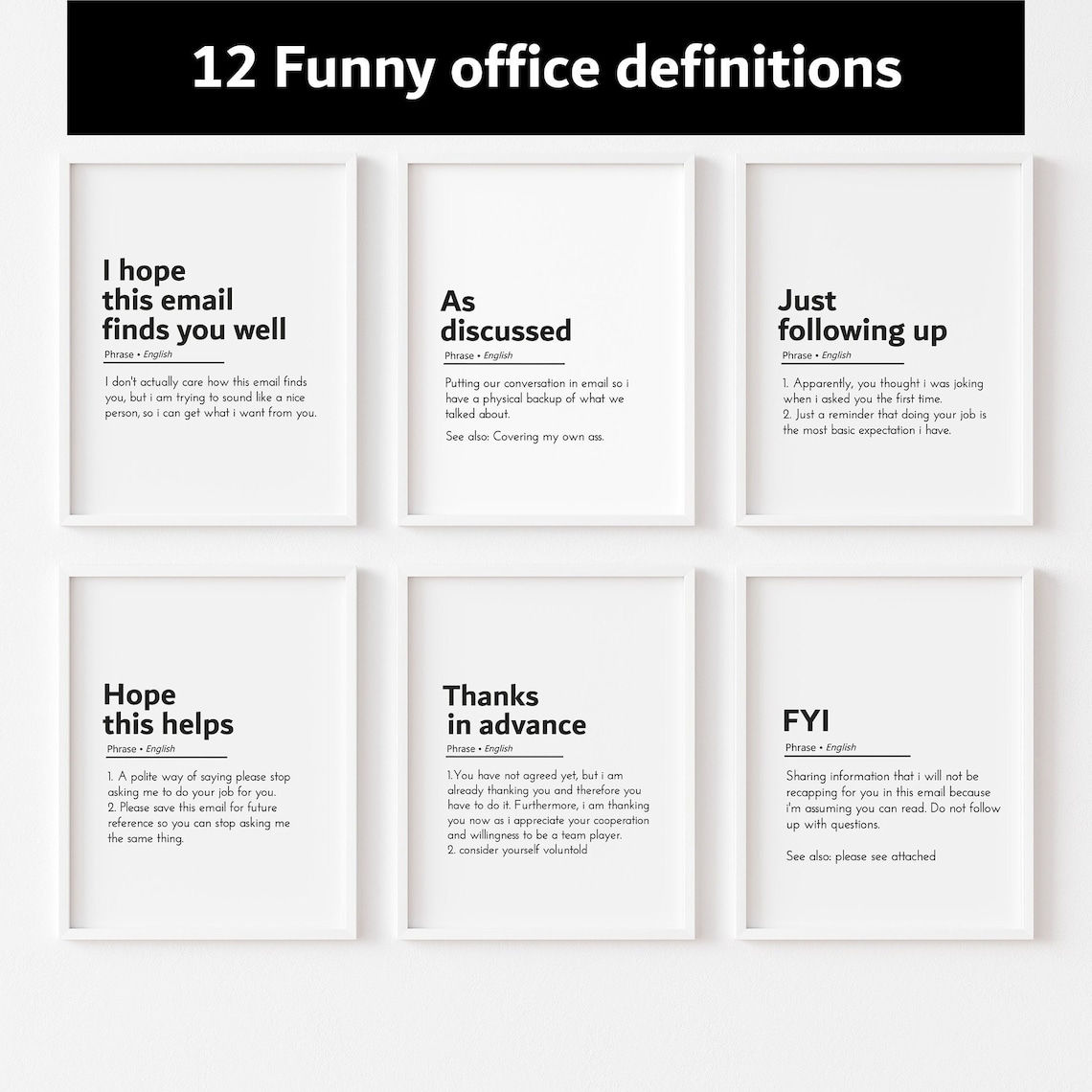 Email Art Funny Office Decor Funny Office Signs Funny Email Definitions ...