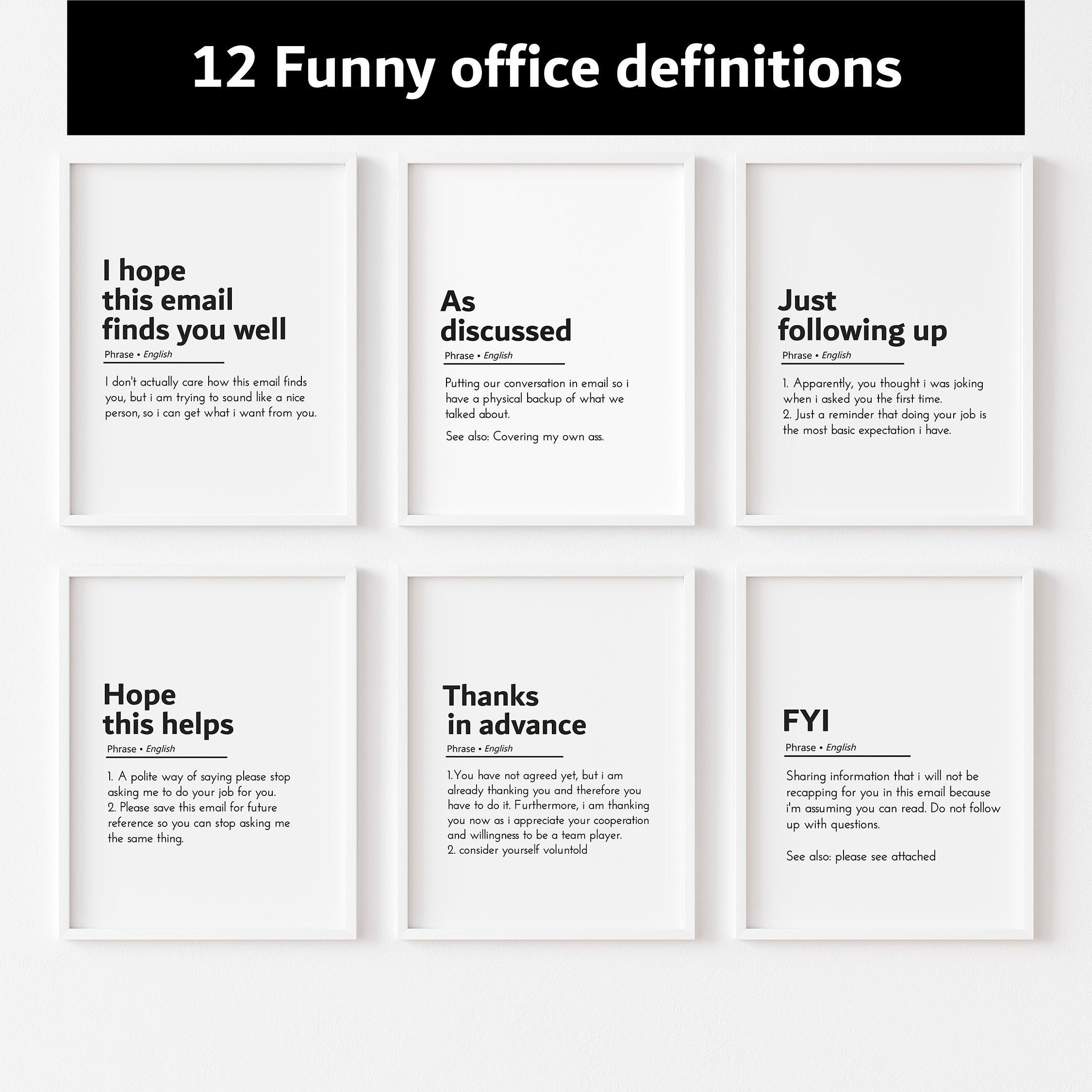 Email Art Funny Office Decor Funny Office Signs Funny Email Definitions ...