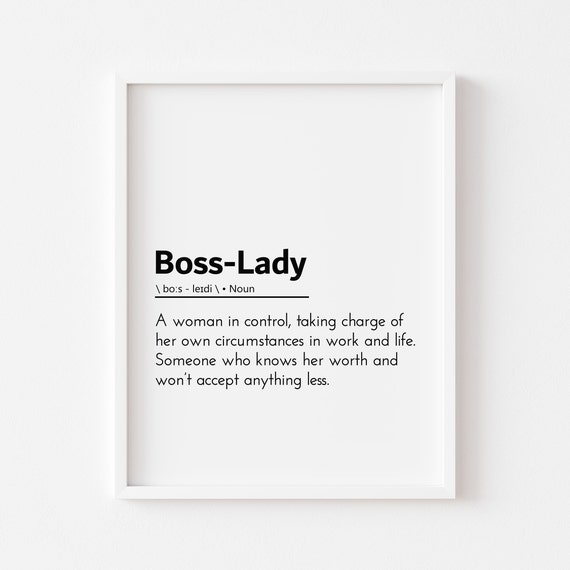 Boss Lady Definition Boss Lady Quotes Boss Lady Gift Boss Etsy