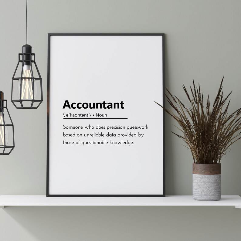 Accountant Definition Accountant Gift Coworker Gift Accountant Art ...