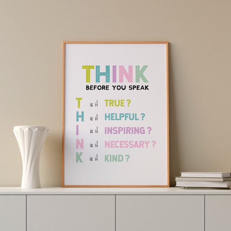 Think Before You Speak Poster Dbt Emotional Regulation Before - Etsy