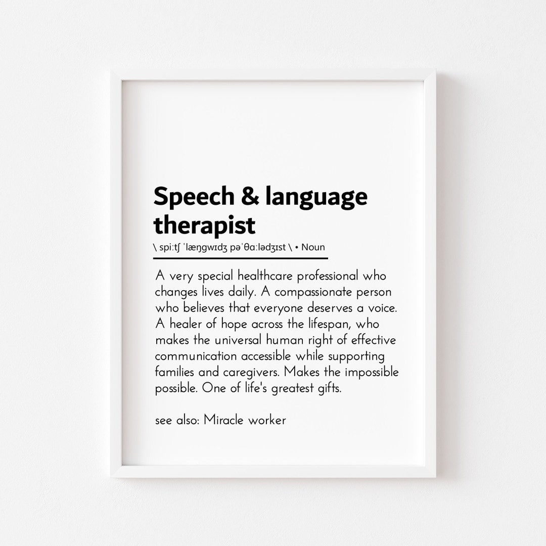 Speech and Language Therapit Definition Speech Therapist Gift Speech ...