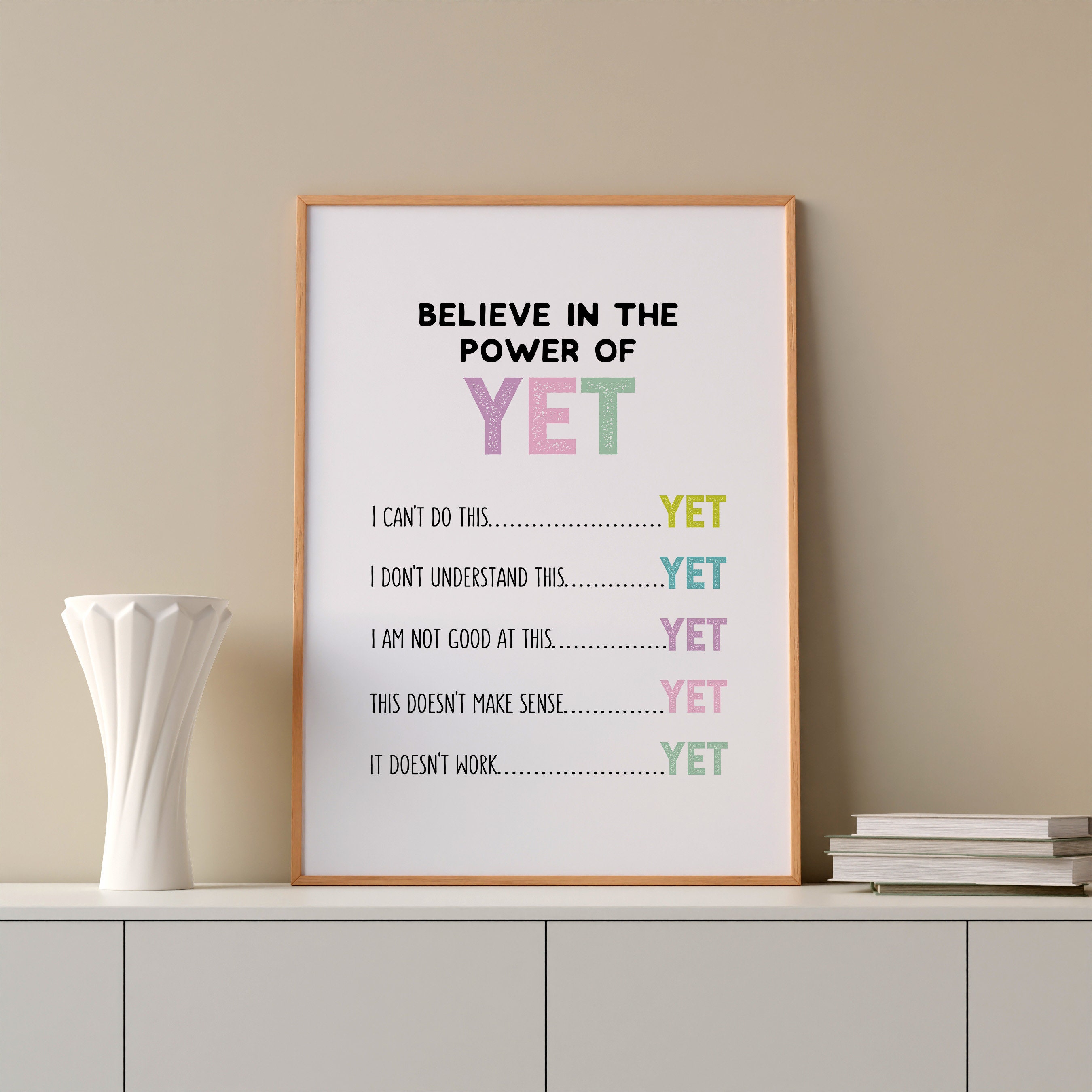 The Power of yet Poster Coping Skills for Kids School Office Decor ...