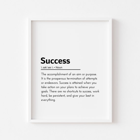Success Definition Success Quotes Inspirational Definition - Etsy