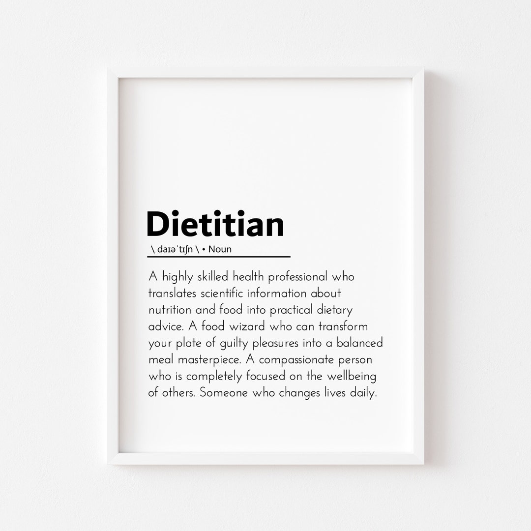 Dietitian Definition , Registered Dietitian Gifts, Dietitian Poster ...