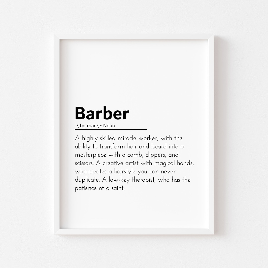 Barber Definition, Barber Gifts, Barber Poster, Barber Print, Barber ...