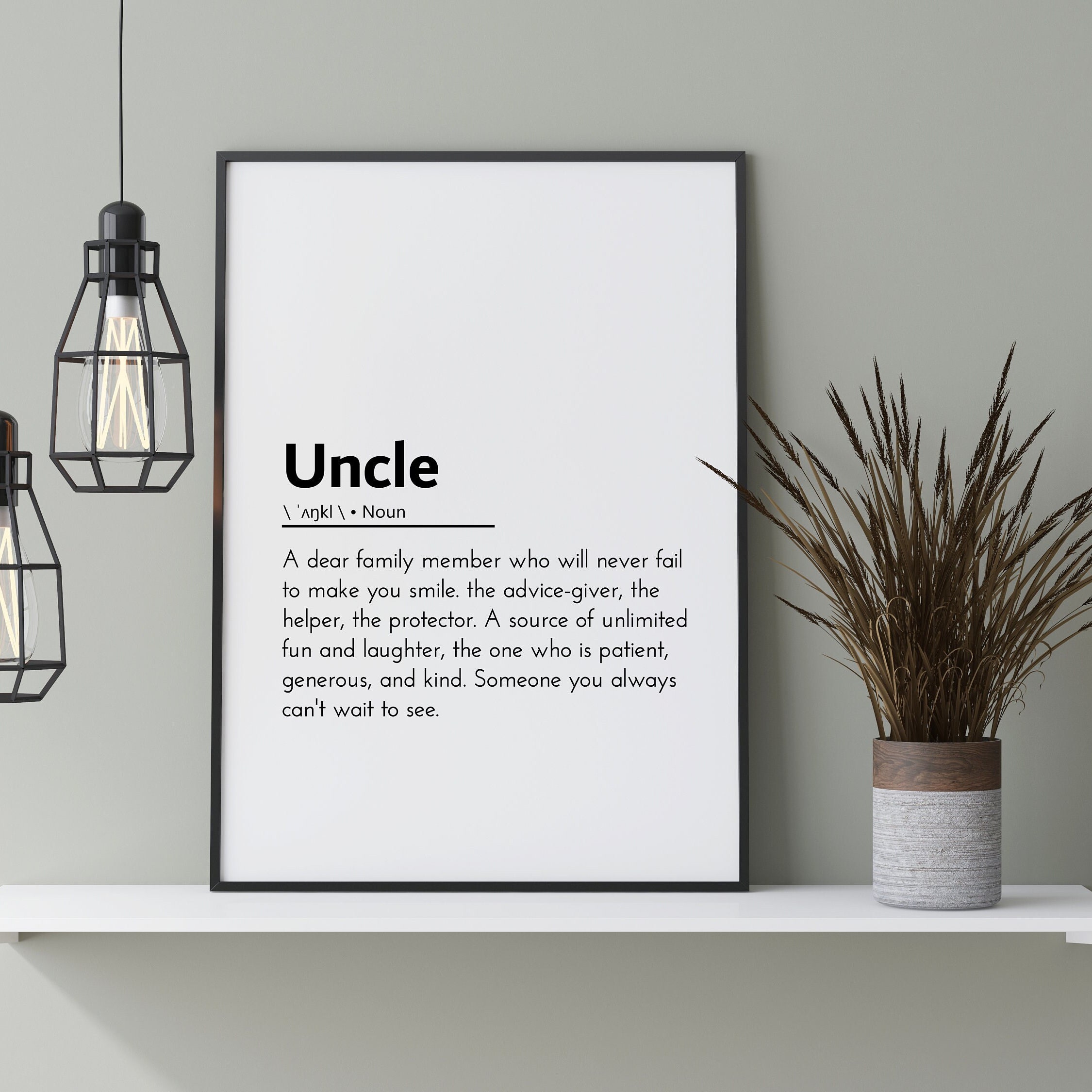 Uncle Definition Uncle Print Uncle Gift Uncle Uncle Poster Gift for ...