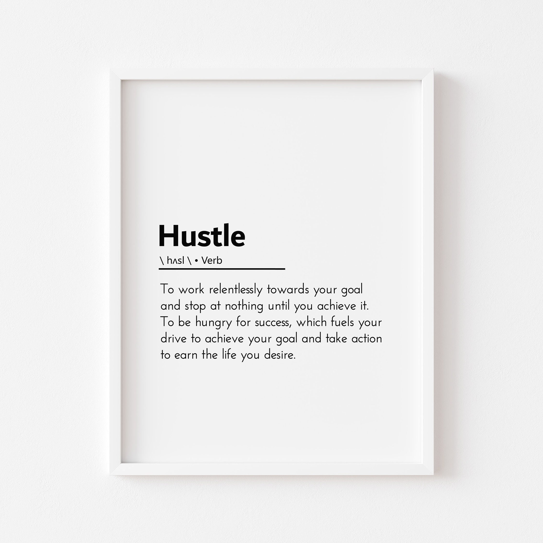Hustle Definition Hustle Quotes Entrepreneur Mindset Hustle Poster ...