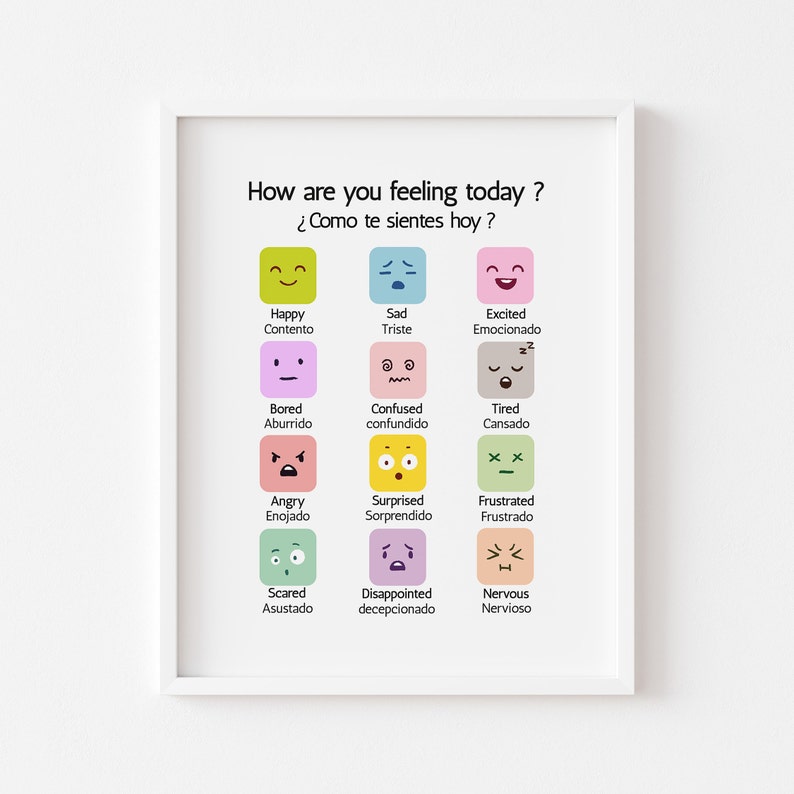 Bilingual Therapy Poster, Feelings Poster, Spanish Feelings Poster, How ...