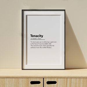 Tenacity Definition, Inspirational Posters for Work,gym Motivational ...