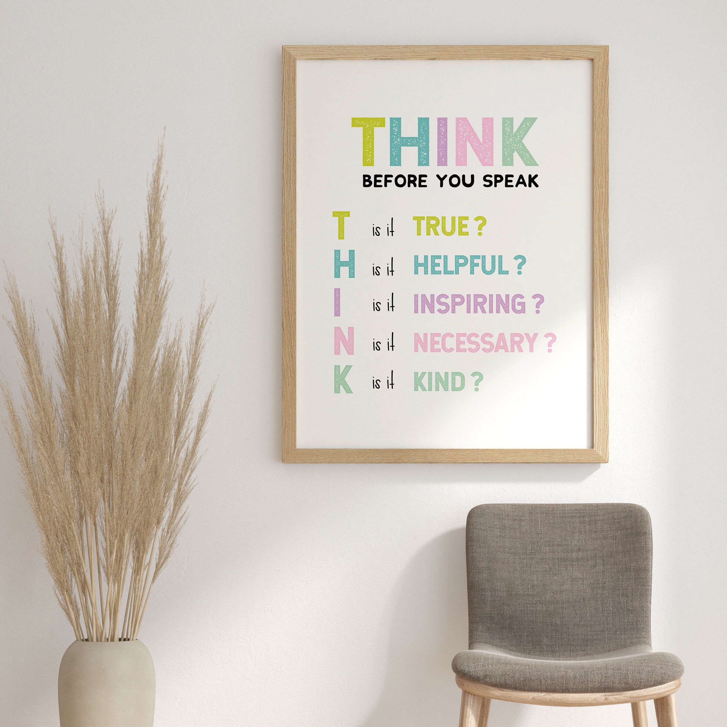 Think Before You Speak Poster, DBT Counseling Art (digital Download) - Etsy