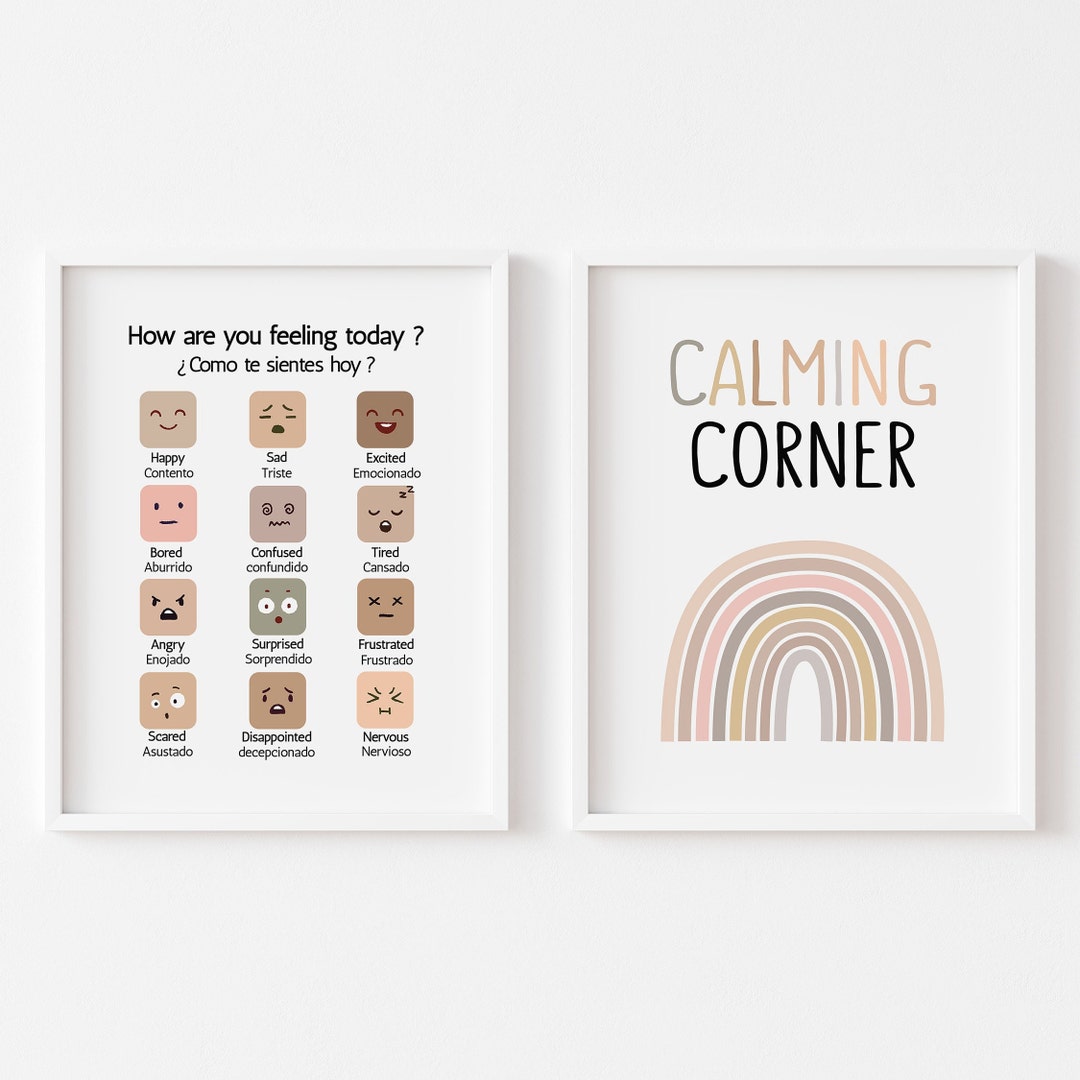 Calming Corner Posters, Feelings Chart, Classroom Decor (digital ...