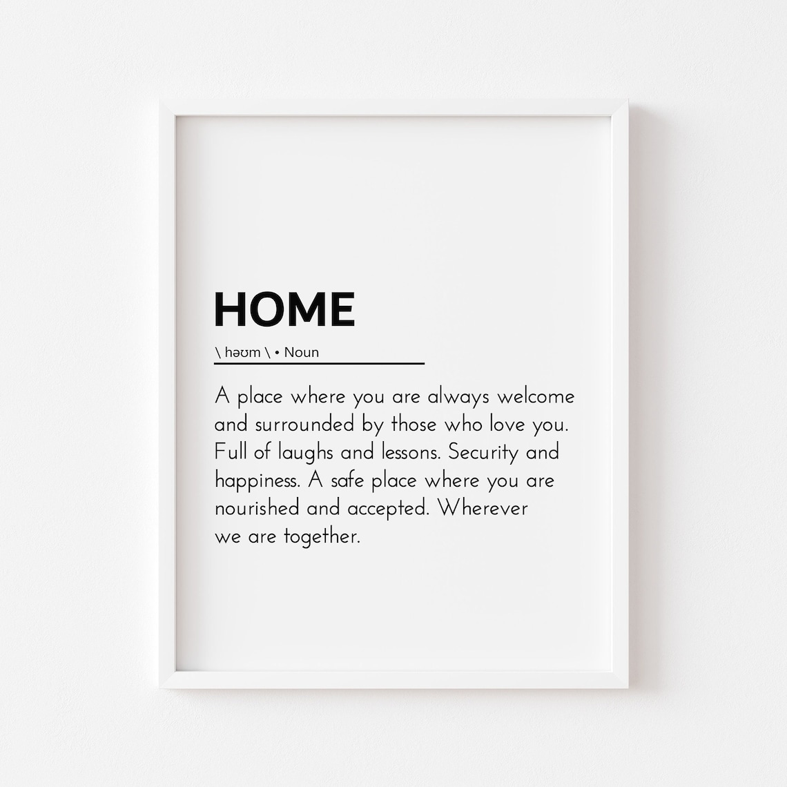 Home Definition Wall Art Home Quotes Definition of Home Minimalist Home ...