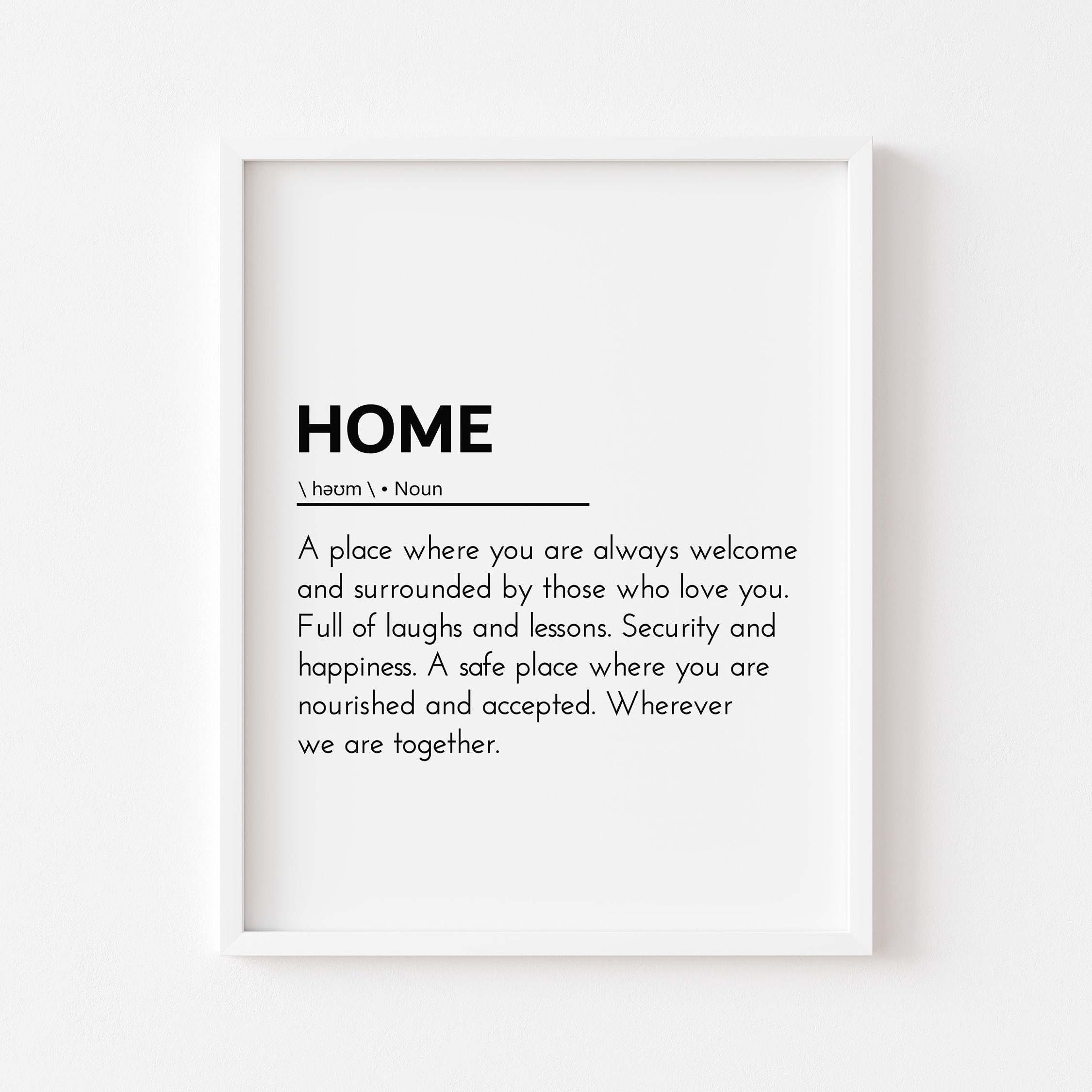 Home Definition Wall Art Home Quotes Definition of Home Minimalist Home ...
