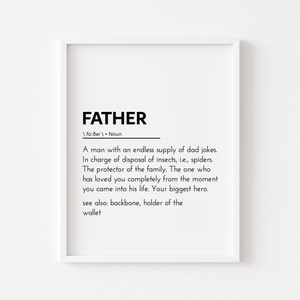 Father Definition Father Quote Father Poster Father Birthday Gift From ...