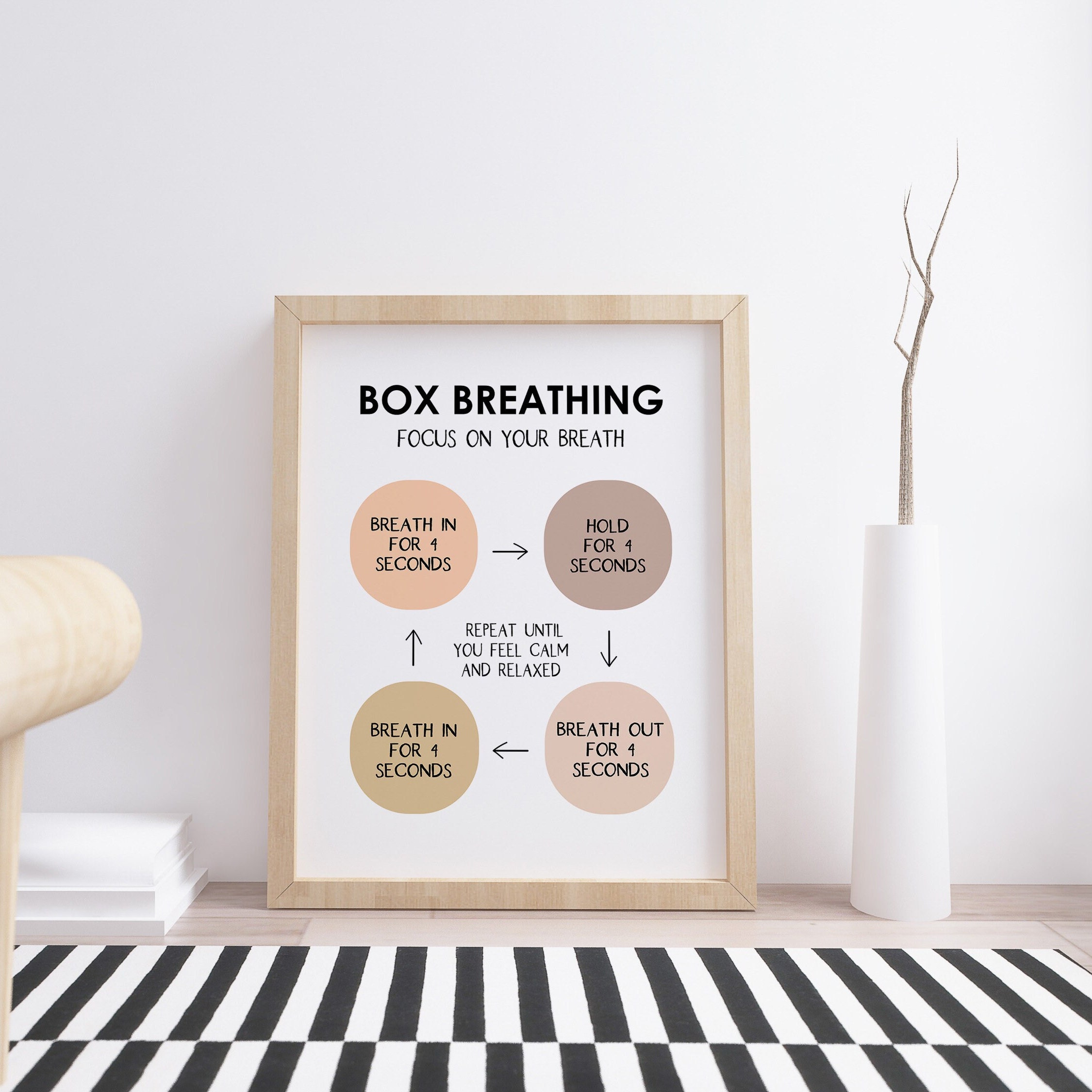 Box Breathing Mindful Breathing Mental Health Poster Anxiety Coping ...