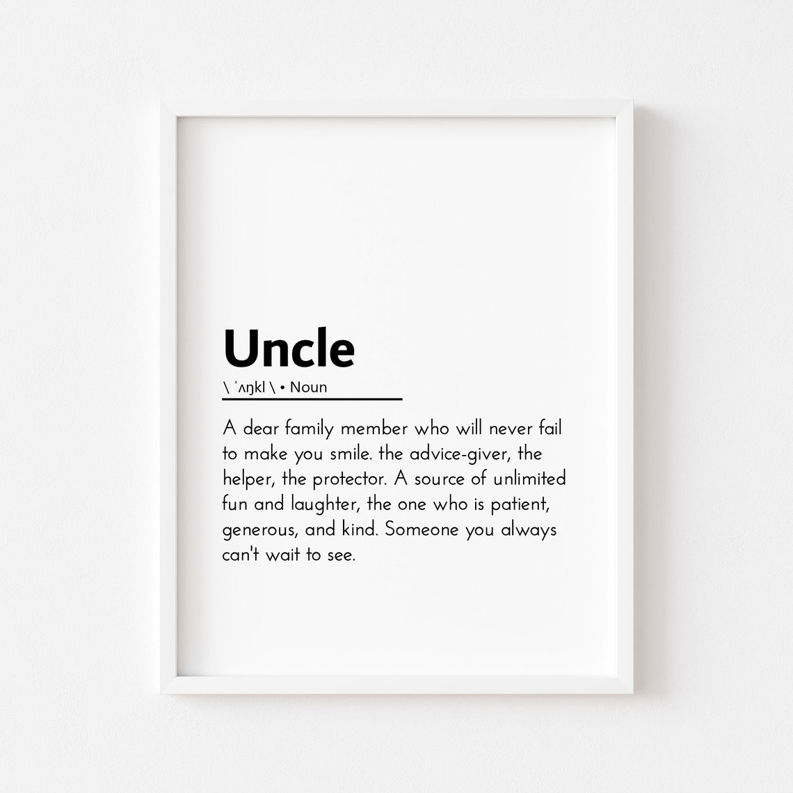 Uncle Definition Uncle Print Uncle Gift Uncle Uncle Poster Gift for ...