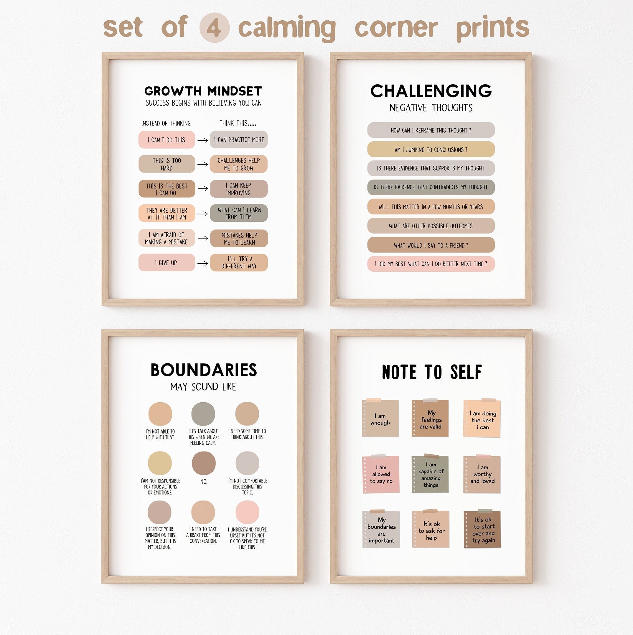 Growth Mindset Poster, Challenging Negative Thoughts, Boundaries Poster ...