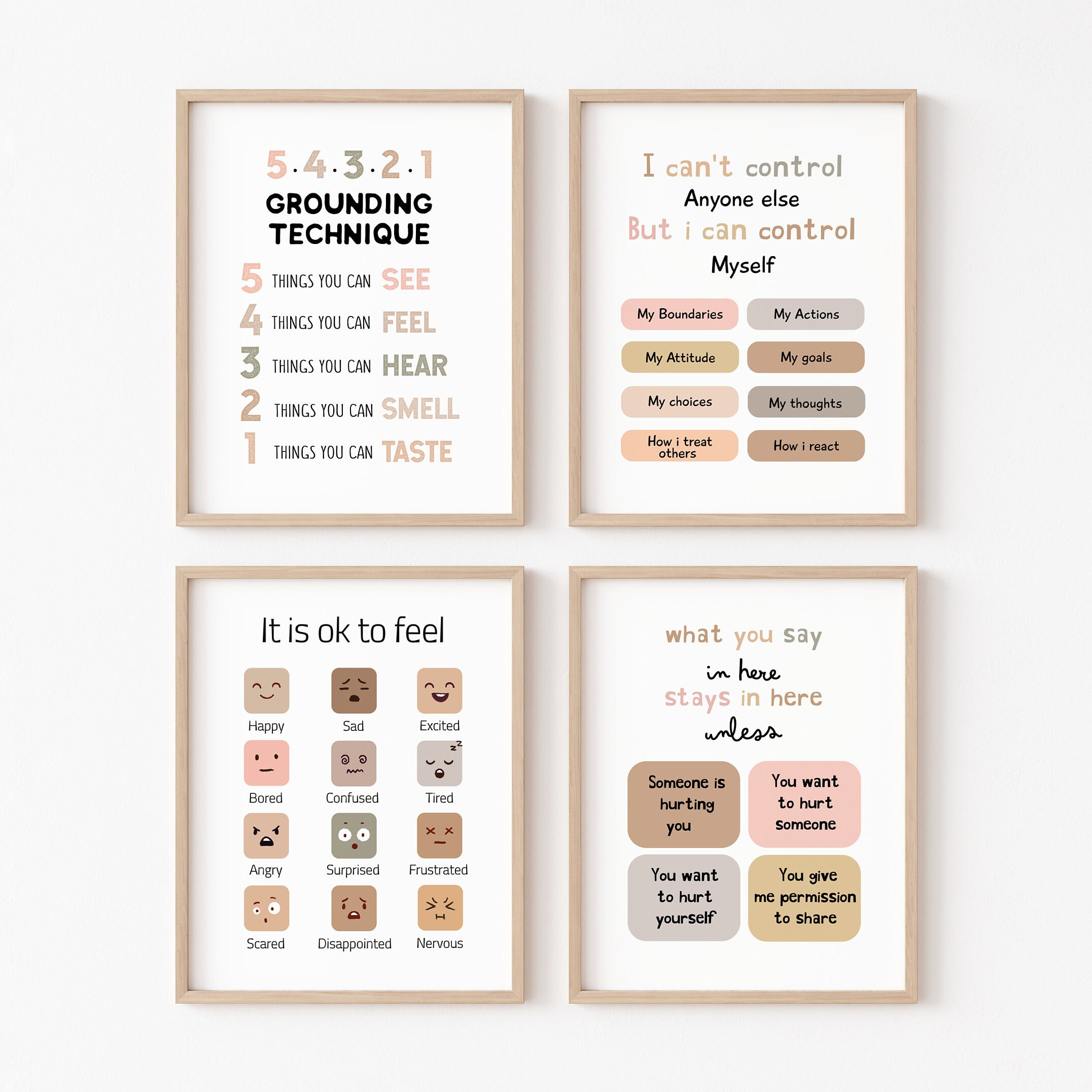 Counseling Posters Set, School Psychologist Office Decor (digital ...