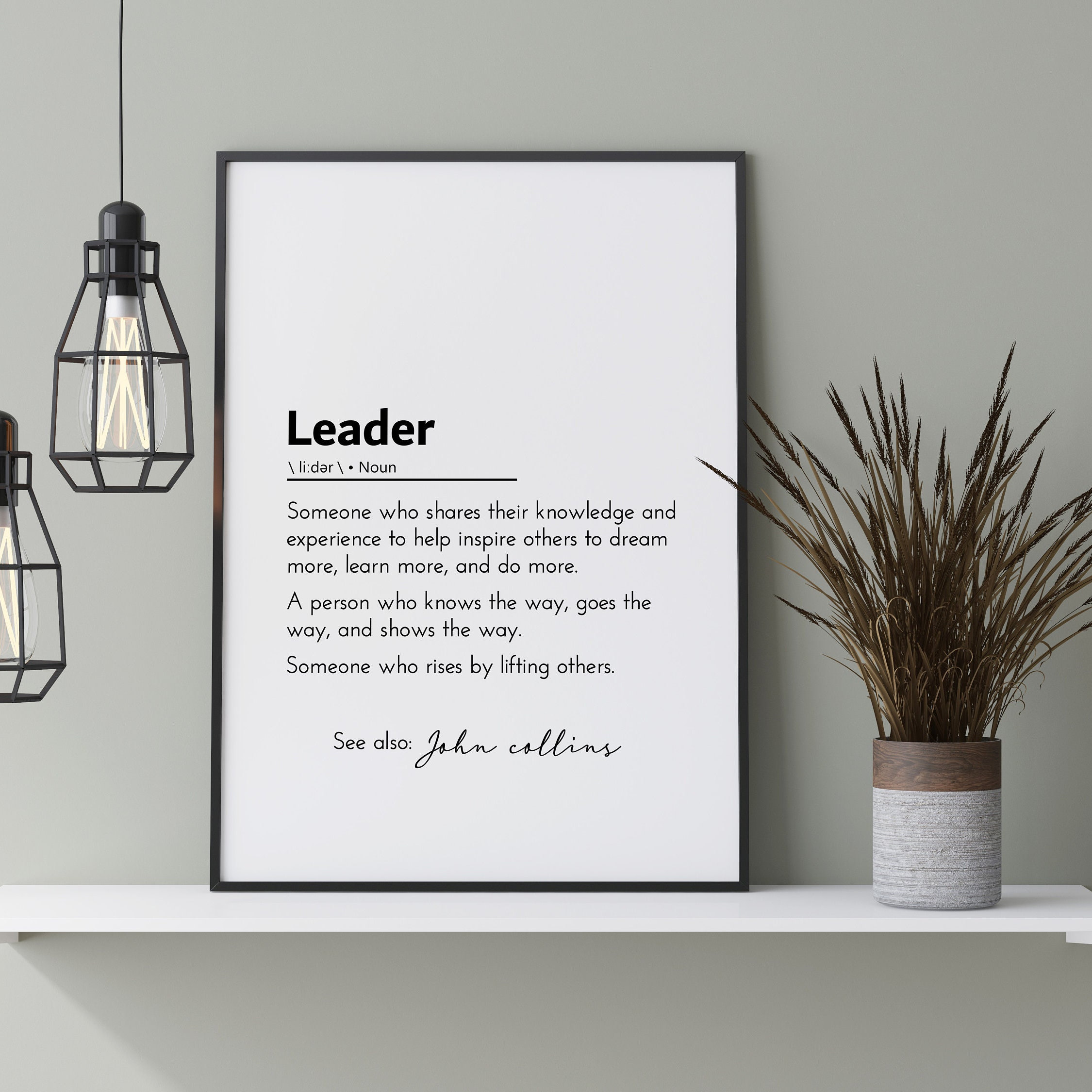 Leader Definition Leader Quote Personalized Leader Gift Leadership ...