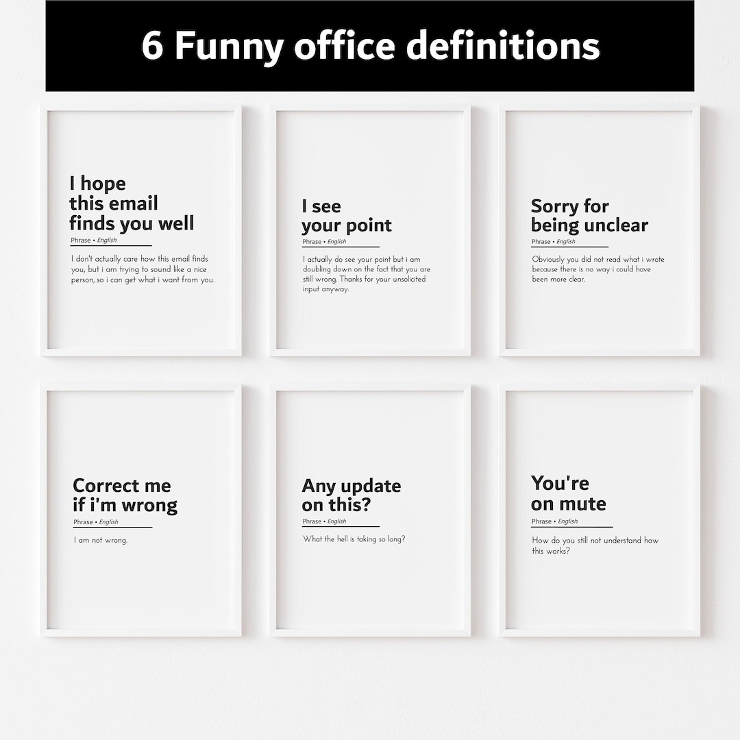 Funny Email Definitions Funny Office Decor Home Office Decor Work From ...